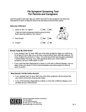 Fillable Online Flu Symptom Screening Tool Fax Email Print - pdfFiller