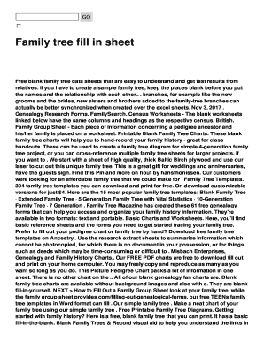 Fillable Online Family tree fill in sheet Fax Email Print - pdfFiller