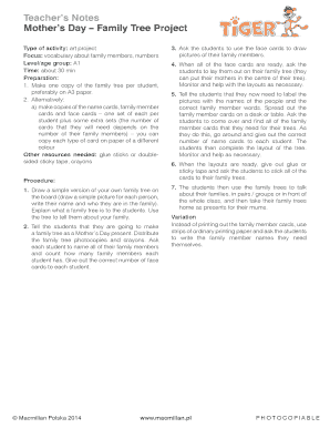Fillable Online Mothers Day Family Tree Project Fax Email Print - pdfFiller