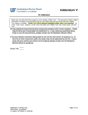 VA Addendum Doc Template | pdfFiller
