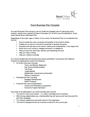 Fillable Online Event Business Plan Template Fax Email Print - pdfFiller