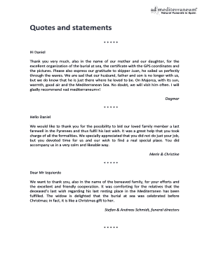 Fillable Online Quotes and statements Fax Email Print - pdfFiller