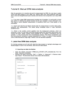 Fillable Online Tutorial 6 Manual SRM data analysis Fax Email Print - pdfFiller