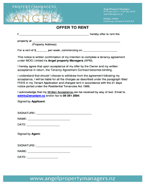 Fillable Online I hereby offer to rent the Fax Email Print - pdfFiller