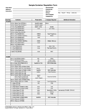 Fillable Online Sample Container Requisition Form Fax Email Print ...