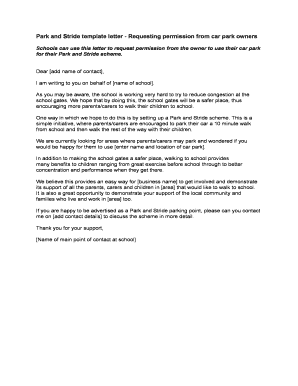 Fillable Online Park and Stride template letter - Requesting permission ...