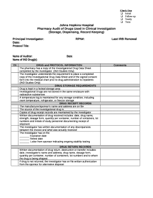 Pharmacy Audit of Drugs Used in Clinical Investigation Doc Template ...