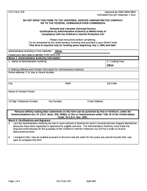 FCC 479Approval by OMB 3060-0853 Doc Template | pdfFiller