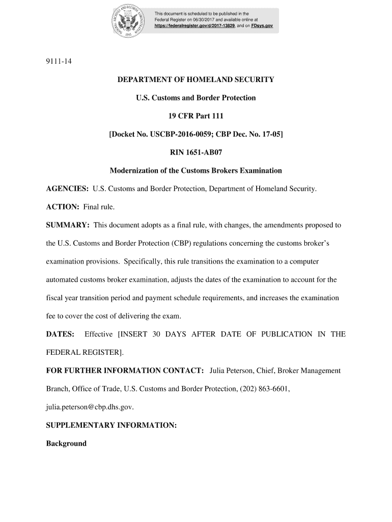 Fillable Online 19 CFR Part 111 Fax Email Print - pdfFiller