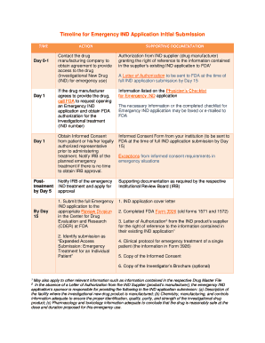 Fillable Online Timeline for Emergency IND Application Initial ...