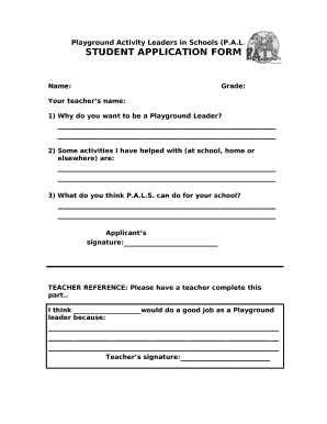 Playground Activity Leaders in Schools (P Doc Template | pdfFiller