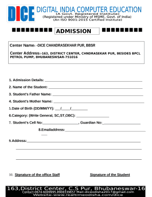 Admission Details: Doc Template | pdfFiller