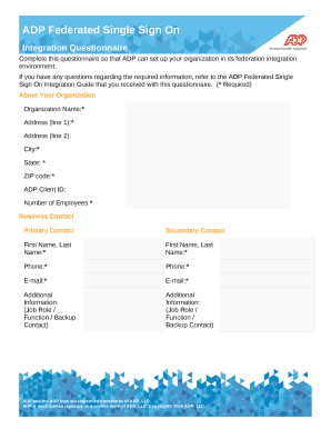 Complete this questionnaire so that ADP can set up your organization in ...