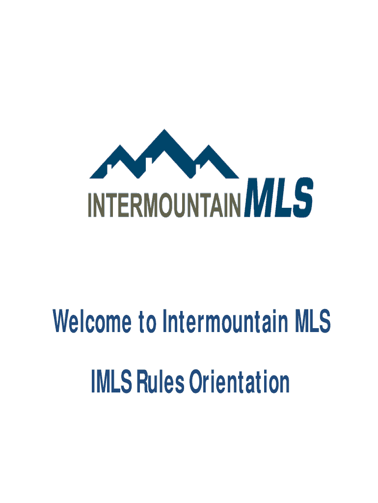 Fillable Online Welcome to Intermountain MLS Fax Email Print - pdfFiller
