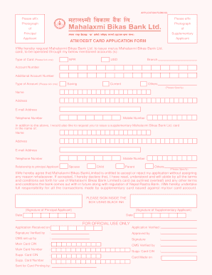 Fillable Online ATM/DEBIT CARD APPLICATION FORM Fax Email Print - pdfFiller