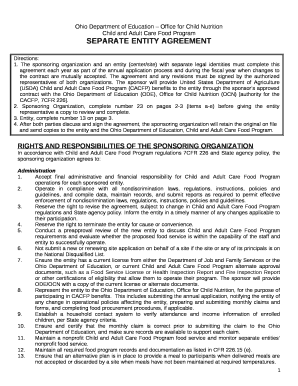 SEPARATE ENTITY AGREEMENT Doc Template | pdfFiller