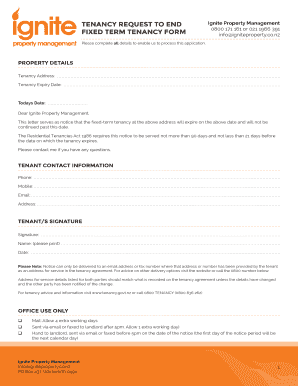 Fillable Online FIXED TERM TENANCY FORM Fax Email Print - pdfFiller