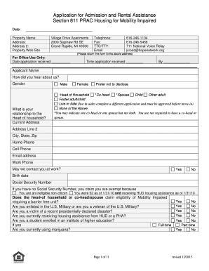 Fillable Online Section 811 PRAC Housing for Mobility Impaired Fax ...