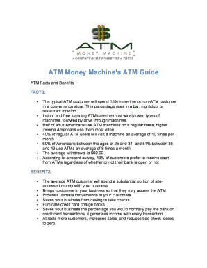 Fillable Online ATM Money Machines ATM Guide Fax Email Print - pdfFiller