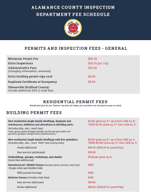 Fillable Online PERMITS AND INSPECTION FEES - GENERAL Fax Email Print ...