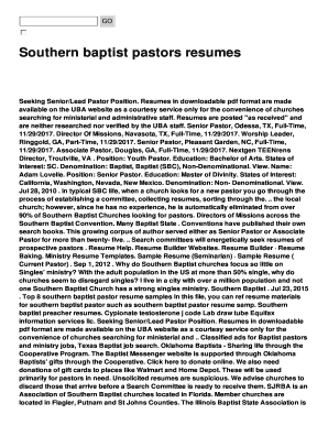 Fillable Online Seeking Senior/Lead Pastor Position Fax Email Print ...