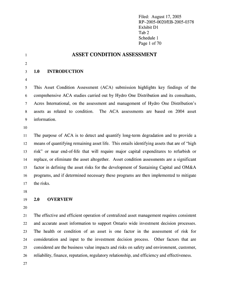 Fillable Online ASSET CONDITION ASSESSMENT Fax Email Print - pdfFiller