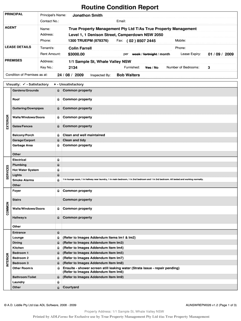 Fillable Online Routine Condition Report Fax Email Print - pdfFiller