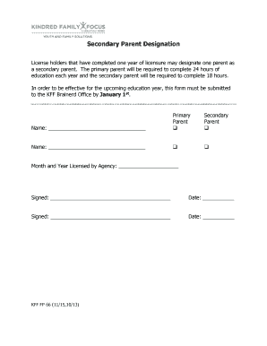 Fillable Online Secondary Parent Designation Fax Email Print - pdfFiller