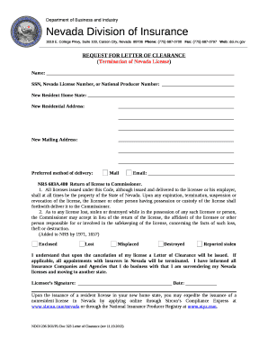 REQUEST FOR LETTER OF CLEARANCE - doi nv Doc Template | pdfFiller