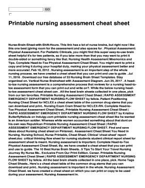Fillable Online Printable nursing assessment cheat sheet Fax Email ...