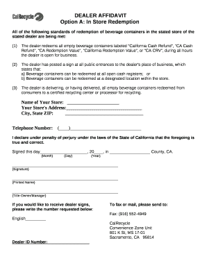 DEALER AFFIDAVIT Doc Template | pdfFiller