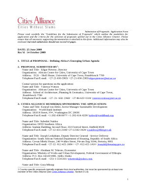 Submission of Proposals: Application Doc Template | pdfFiller