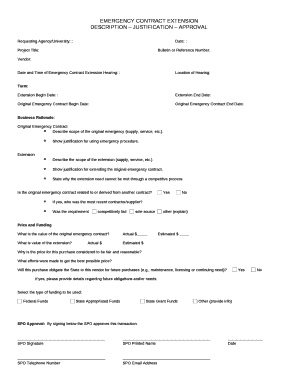EMERGENCY CONTRACT EXTENSION Doc Template | pdfFiller