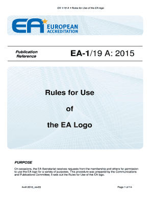 Fillable Online EA-1/19 A Rules for Use of the EA logo Fax Email Print ...