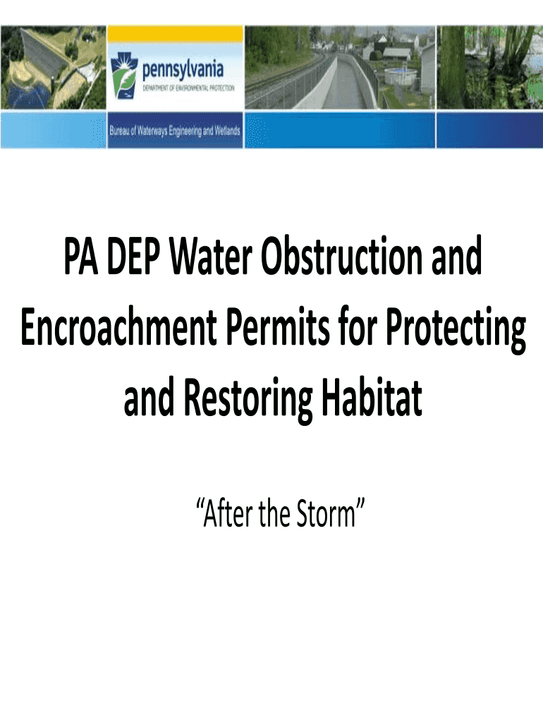 Fillable Online PA DEP Water Obstruction and Fax Email Print - pdfFiller