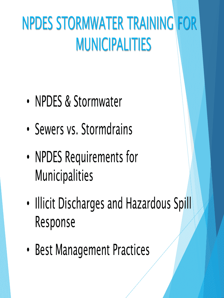 Fillable Online NPDES STORMWATER TRAINING FOR Fax Email Print - pdfFiller