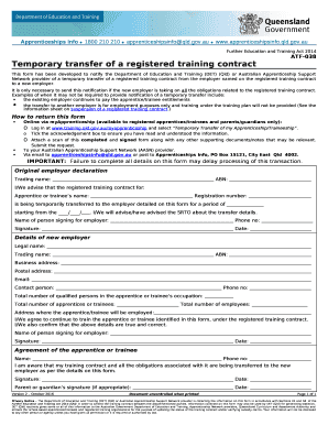 This has been developed to notify the Department of Education and ...