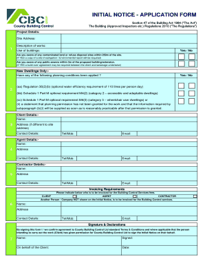 Fillable Online cbcgroup co INITIAL NOTICE - APPLICATION FORM Fax Email ...