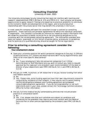 Consulting Checklist Doc Template | pdfFiller