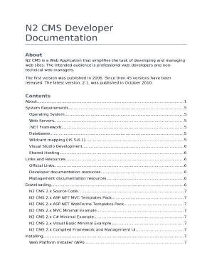 N2 CMS Developer Documentation Doc Template | pdfFiller