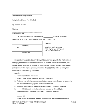 ON COUNTERCLAIM Doc Template | pdfFiller