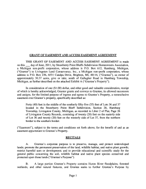 Fillable Online GRANT OF EASEMENT AND ACCESS EASEMENT AGREEMENT Fax ...
