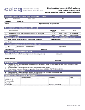 Registration ADCQ training Doc Template | pdfFiller