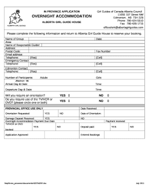 IN PROVINCE APPLICATION Doc Template | pdfFiller
