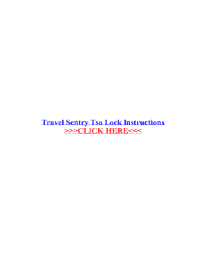 Fillable Online Travel Sentry Tsa Lock Instructions Fax Email Print ...