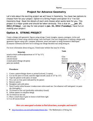 Project for Advance Geometry Doc Template | pdfFiller