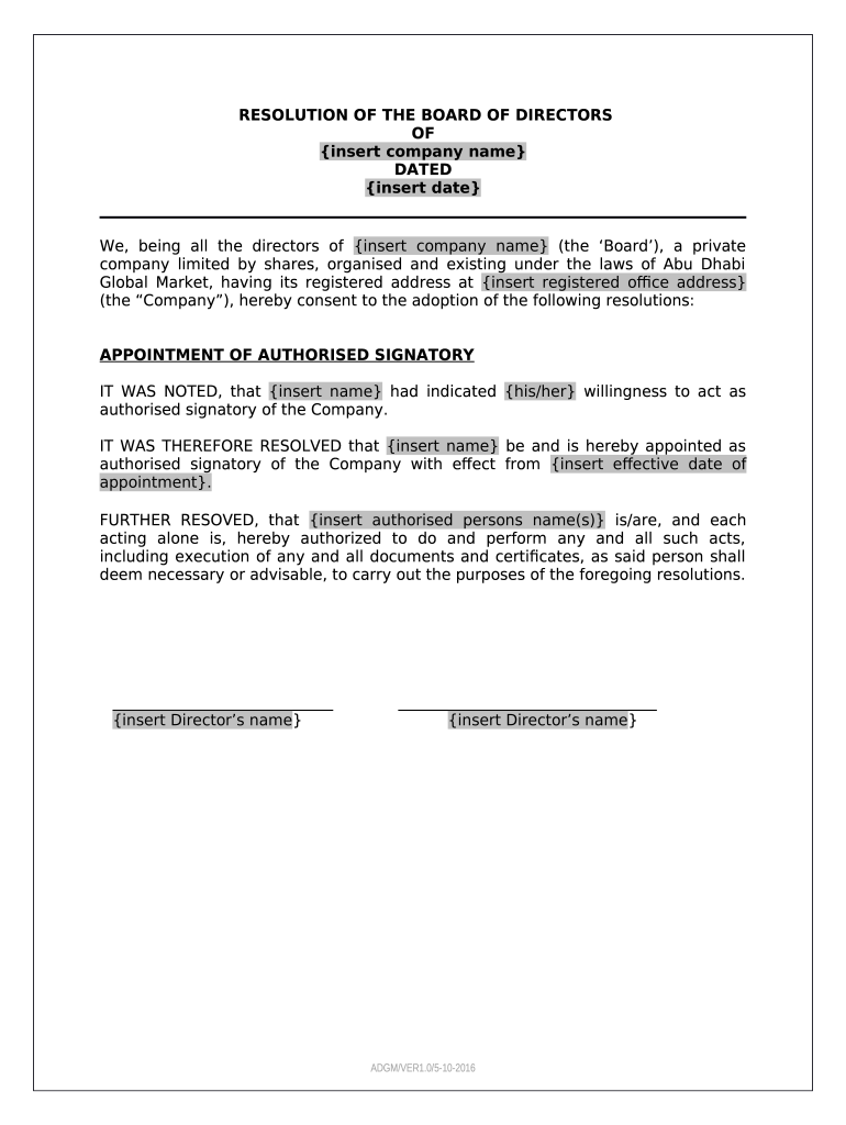 Authorised Signatory Doc Template PdfFiller