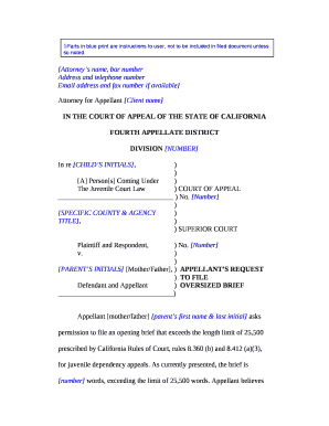 Attorney for Appellant Client name Doc Template | pdfFiller