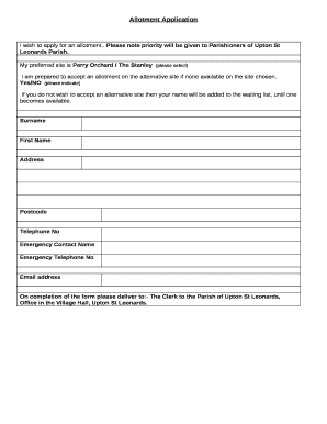 Allotment Application Doc Template | pdfFiller