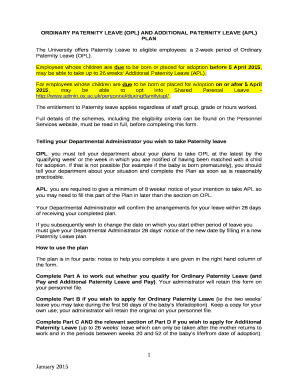 ORDINARY PATERNITY LEAVE (OPL) AND ADDITIONAL PATERNITY LEAVE (APL ...